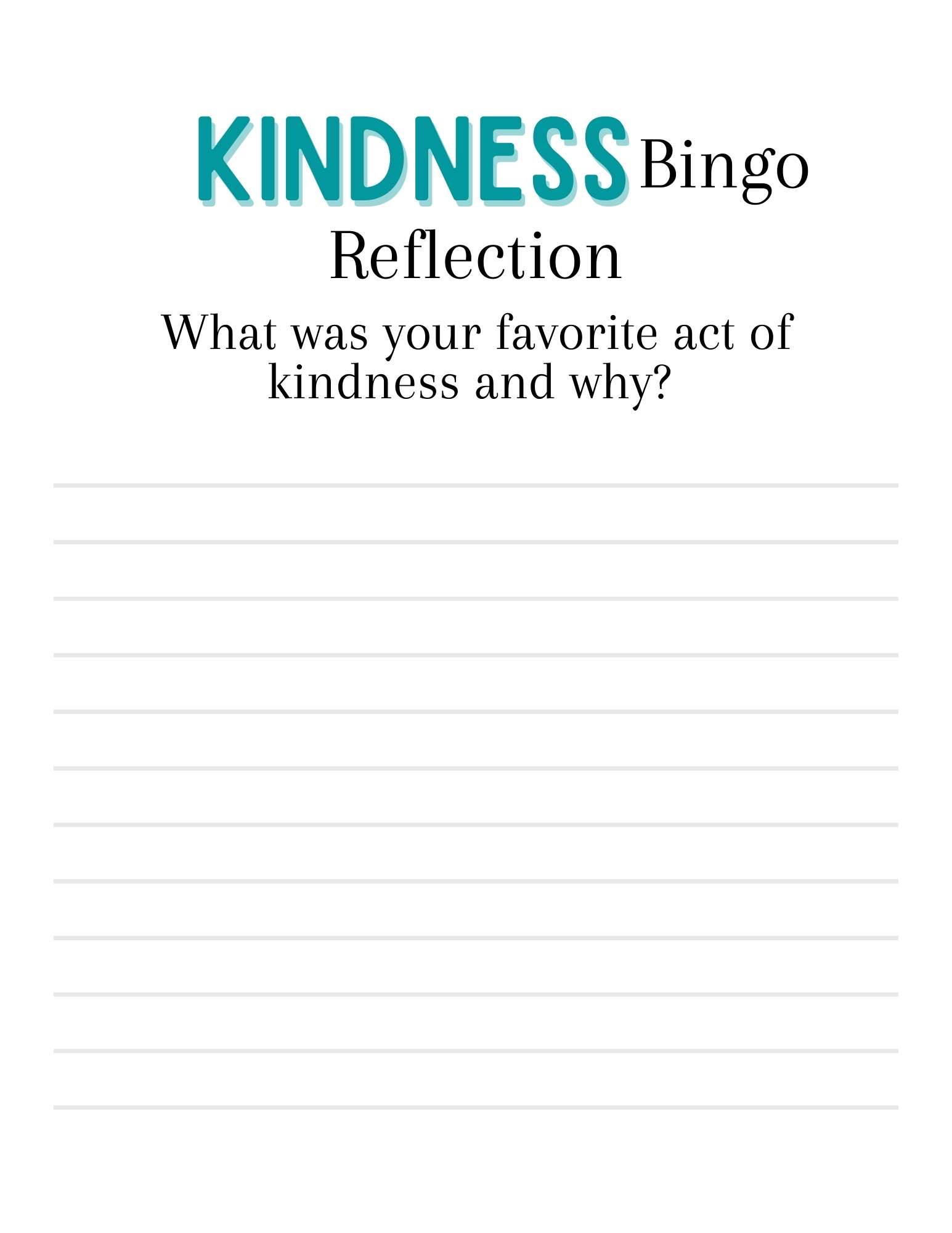 FREE Acts of Kindness Bingo Card For Your Classroom
